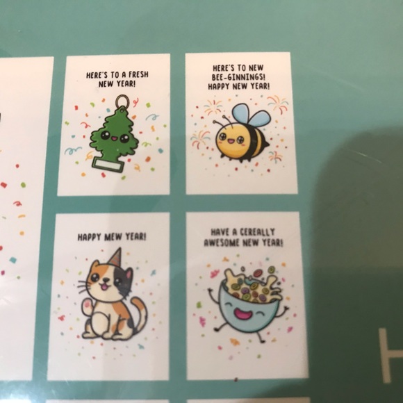 t marie | Office | 24 Funny Happy New Year Cards Set With Envelopes And ...